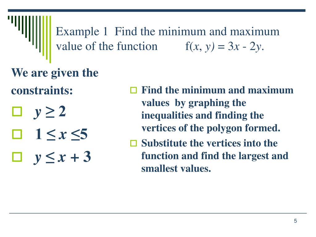 How To Find Minimum And Maximum Values In Inequalities