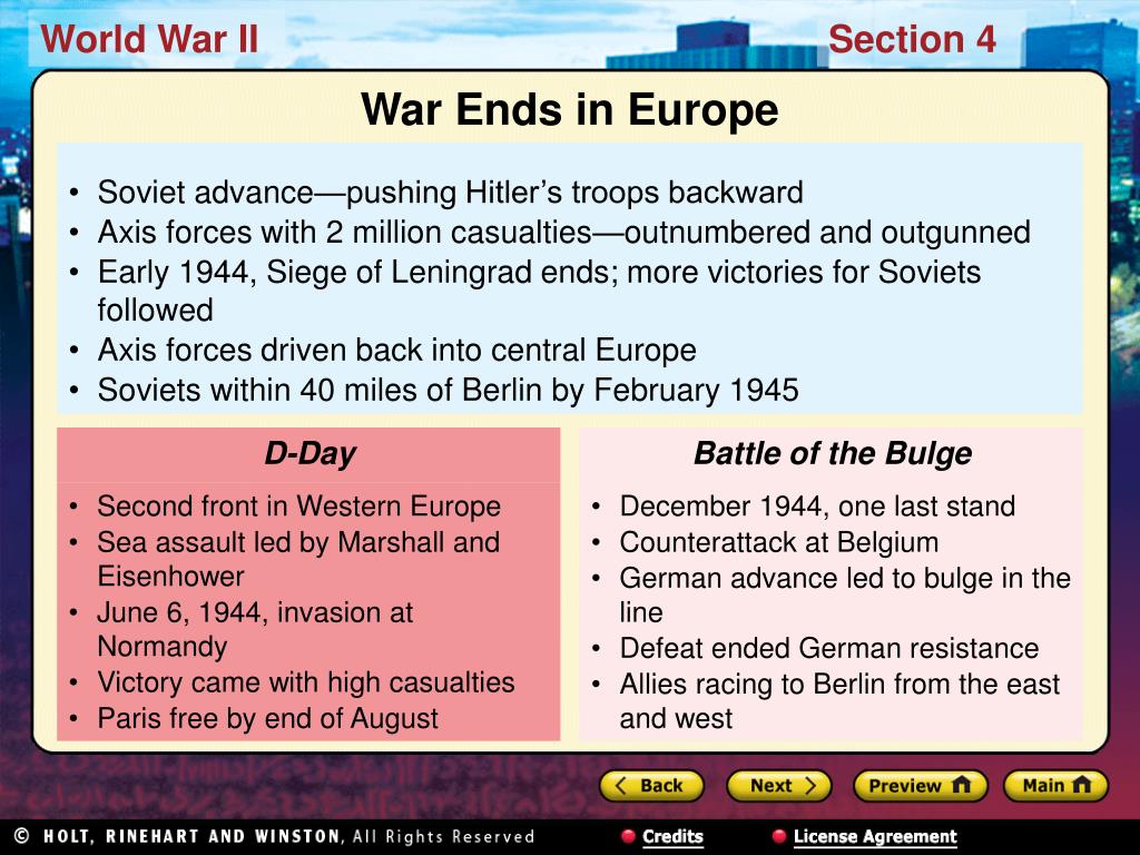 PPT - Preview Main Idea / Reading Focus War Ends in Europe Map: The End ...