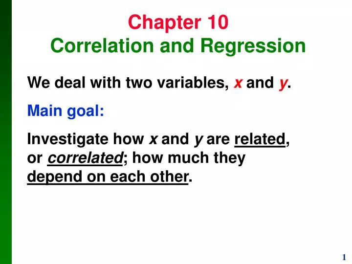 Ppt Chapter 10 Correlation And Regression Powerpoint Presentation Free Download Id 3222434