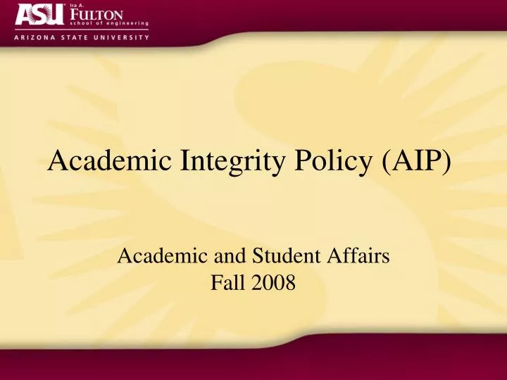 PPT - Academic Integrity Policy (AIP) PowerPoint Presentation, free ...
