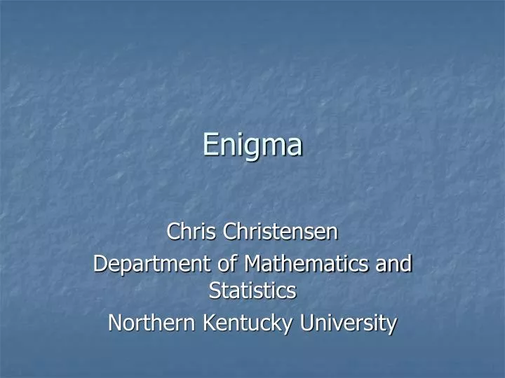 PPT - Enigma PowerPoint Presentation, free download - ID:3222986