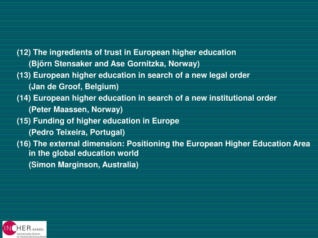 PPT - Barbara M. Kehm, Jeroen Huisman, Bjorn Stensaker, Yasemin Yagci ...