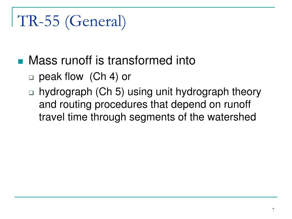 PPT - TR-55 Urban Hydrology for Small Watersheds PowerPoint ...