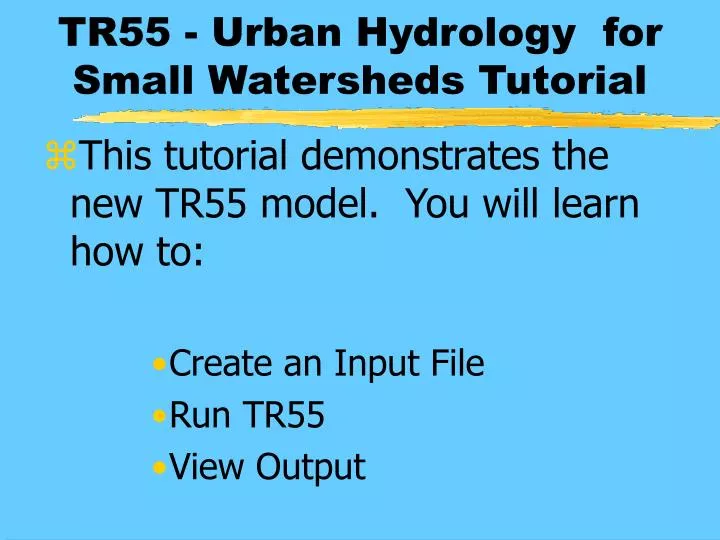 PPT - TR55 - Urban Hydrology for Small Watersheds Tutorial PowerPoint ...