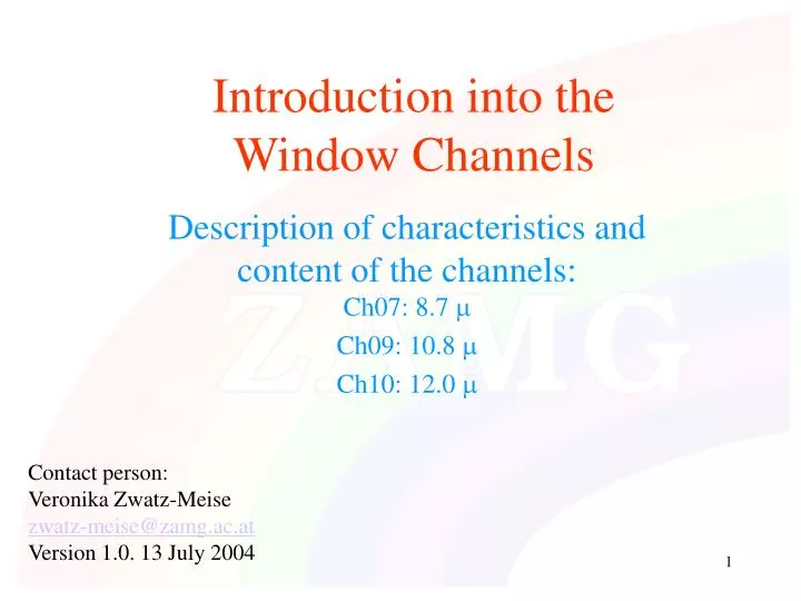 PPT - Introduction into the Window Channels PowerPoint Presentation ...