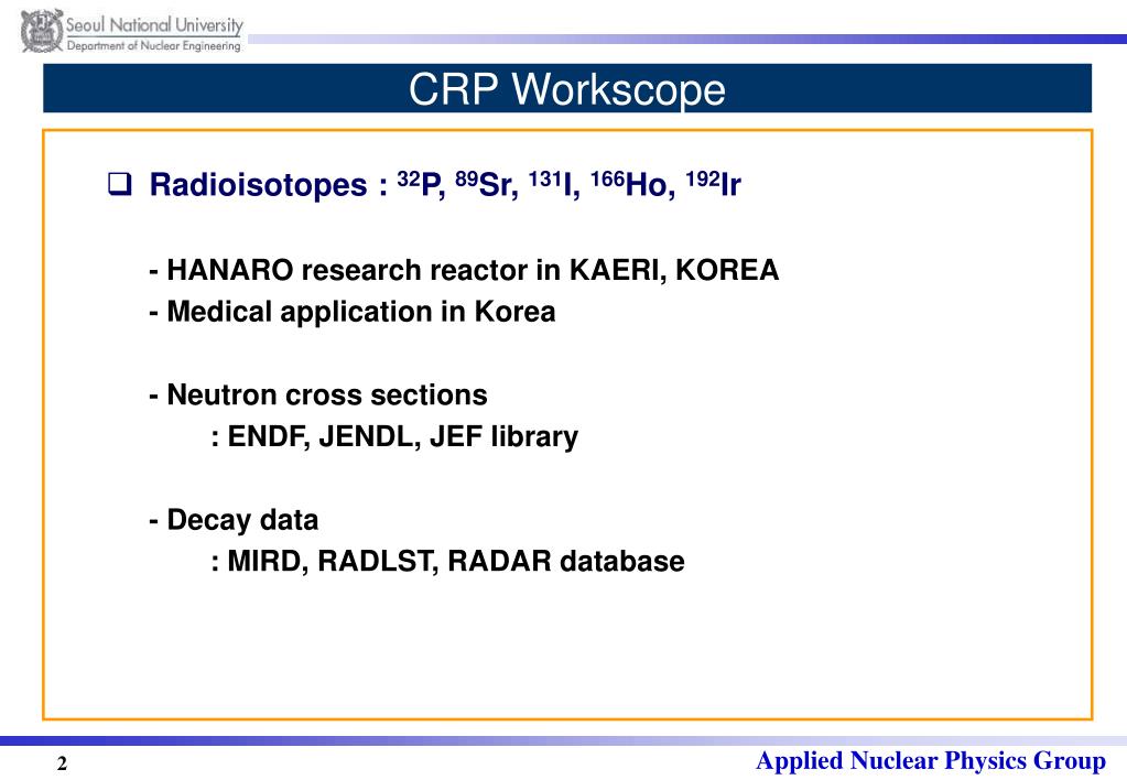 PPT - Neutron (n, ) Cross Section and Decay Data for 32 P, 89 Sr, 131 I ...