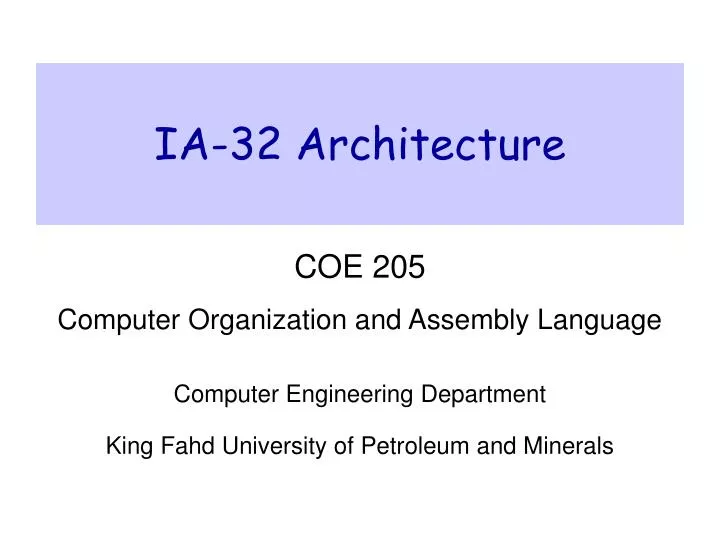 PPT - IA-32 Architecture PowerPoint Presentation, free download - ID ...