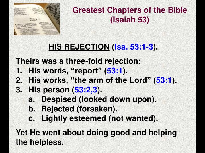 PPT - The Greatest Chapters of the Bible (Isaiah 53) PowerPoint ...