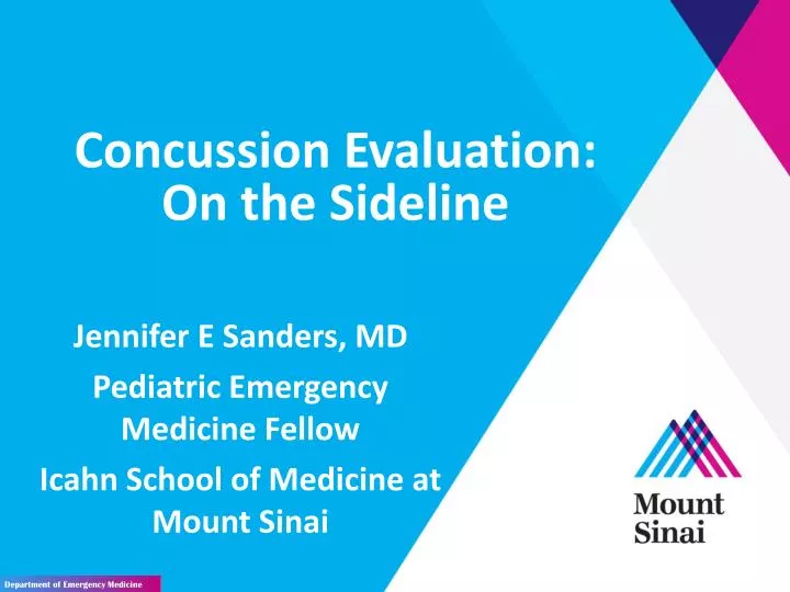 PPT - Concussion Evaluation: On the Sideline PowerPoint Presentation ...