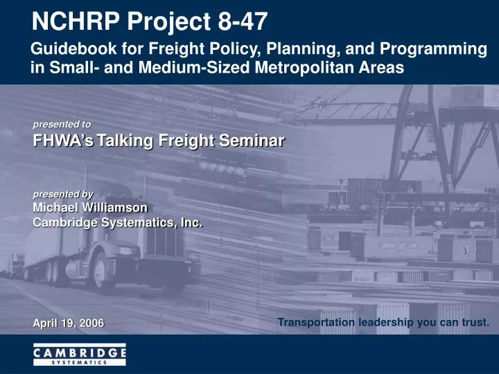 PPT - NCHRP Project 8-47 PowerPoint Presentation, free download - ID ...