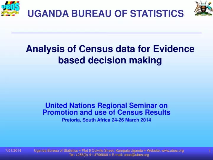 PPT - Uganda Bureau of Statistics ¤ Plot 9 Colville Street, Kampala ...