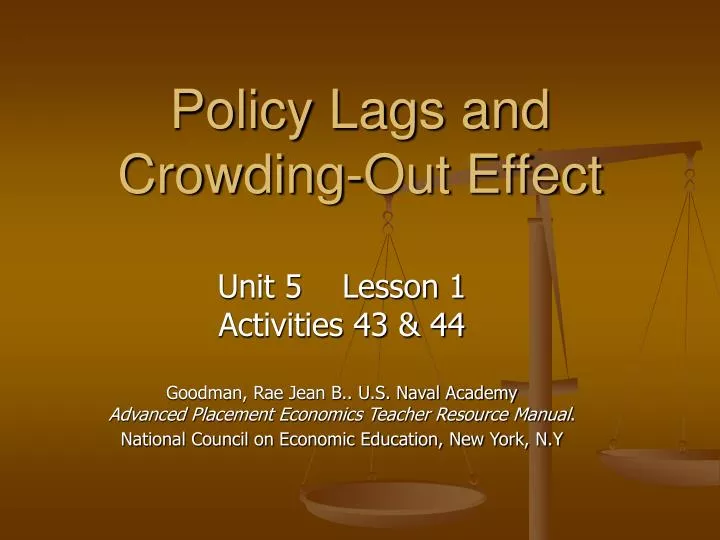 PPT - Policy Lags and Crowding-Out Effect PowerPoint Presentation, free ...