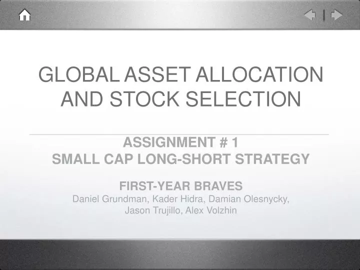 PPT - GLOBAL ASSET ALLOCATION AND STOCK SELECTION PowerPoint ...