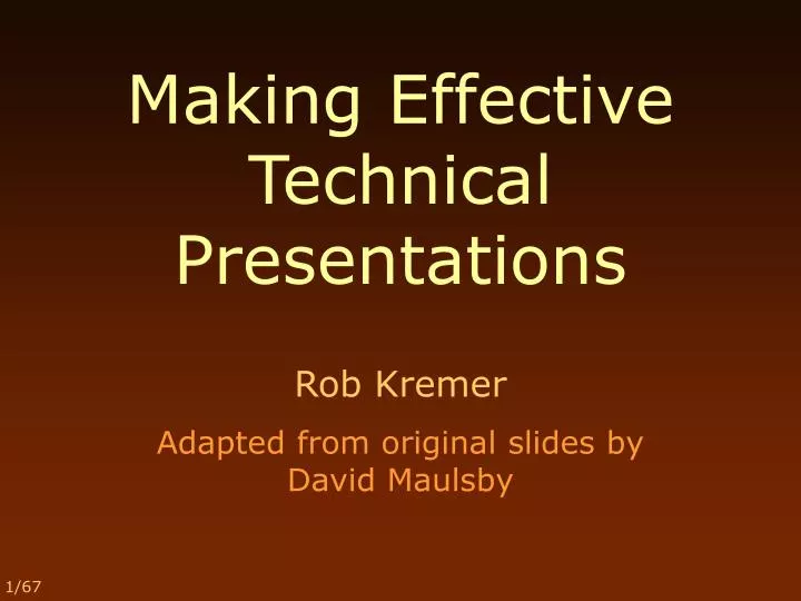 Ppt Making Effective Technical Presentations Powerpoint Presentation