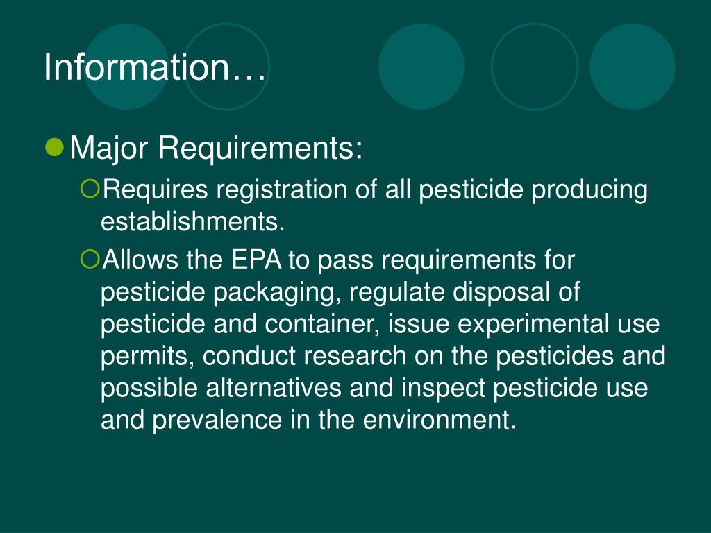 PPT - Federal Insecticide, Fungicide, and Rodenticide Act 1972, 88 ...