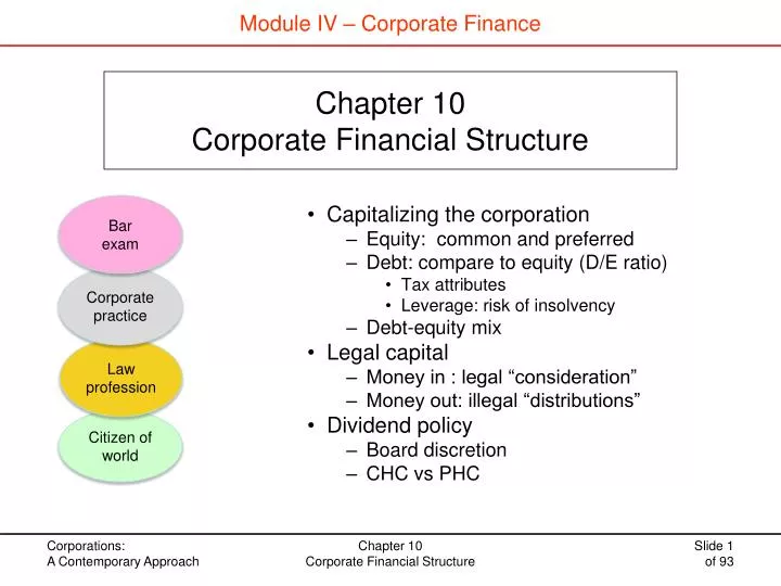 PPT - Chapter 10 Corporate Financial Structure PowerPoint Presentation ...