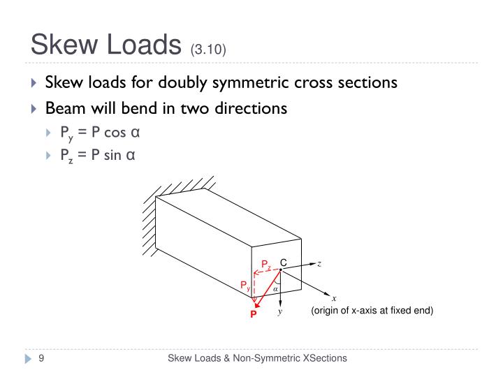 PPT - Skew Loads and Non-Symmetric Cross Sections (Notes + 3.10 ...