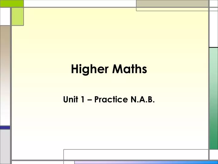 PPT - Higher Maths PowerPoint Presentation, free download - ID:3227150