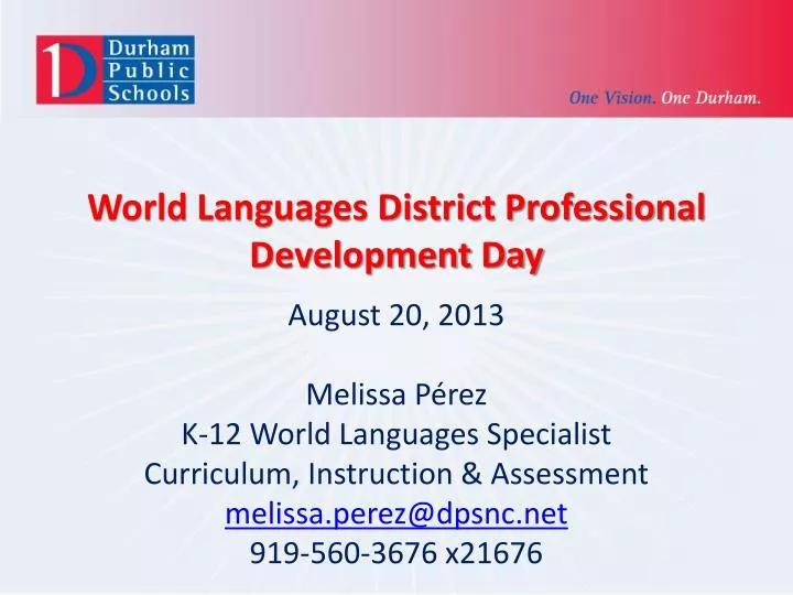 PPT - World Languages District Professional Development Day PowerPoint ...