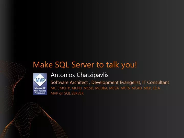 PPT - Make SQL Server to talk you! PowerPoint Presentation, free ...