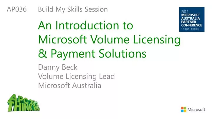 PPT - An Introduction to Microsoft Volume Licensing & Payment Solutions ...