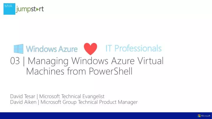 PPT - David Tesar | Microsoft Technical Evangelist PowerPoint ...