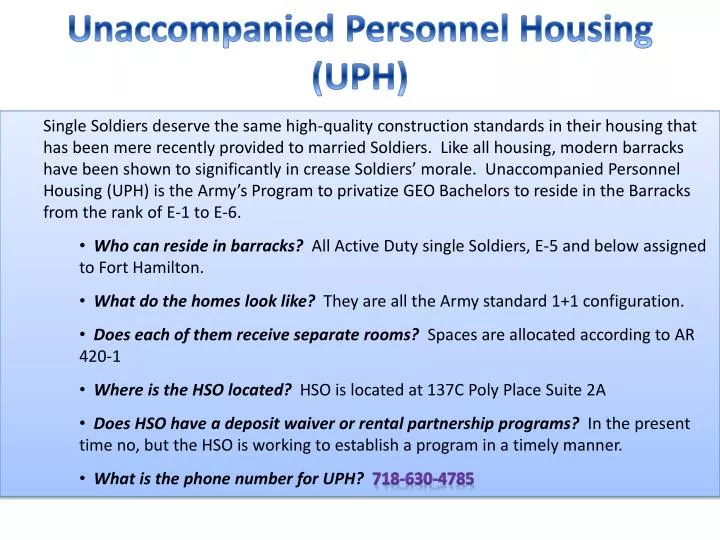 PPT - Unaccompanied Personnel Housing (UPH) PowerPoint Presentation ...