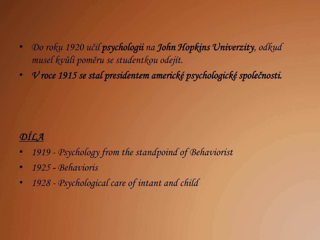 Ppt John Broadus Watson 9 1 1878 25 9 1958 Powerpoint