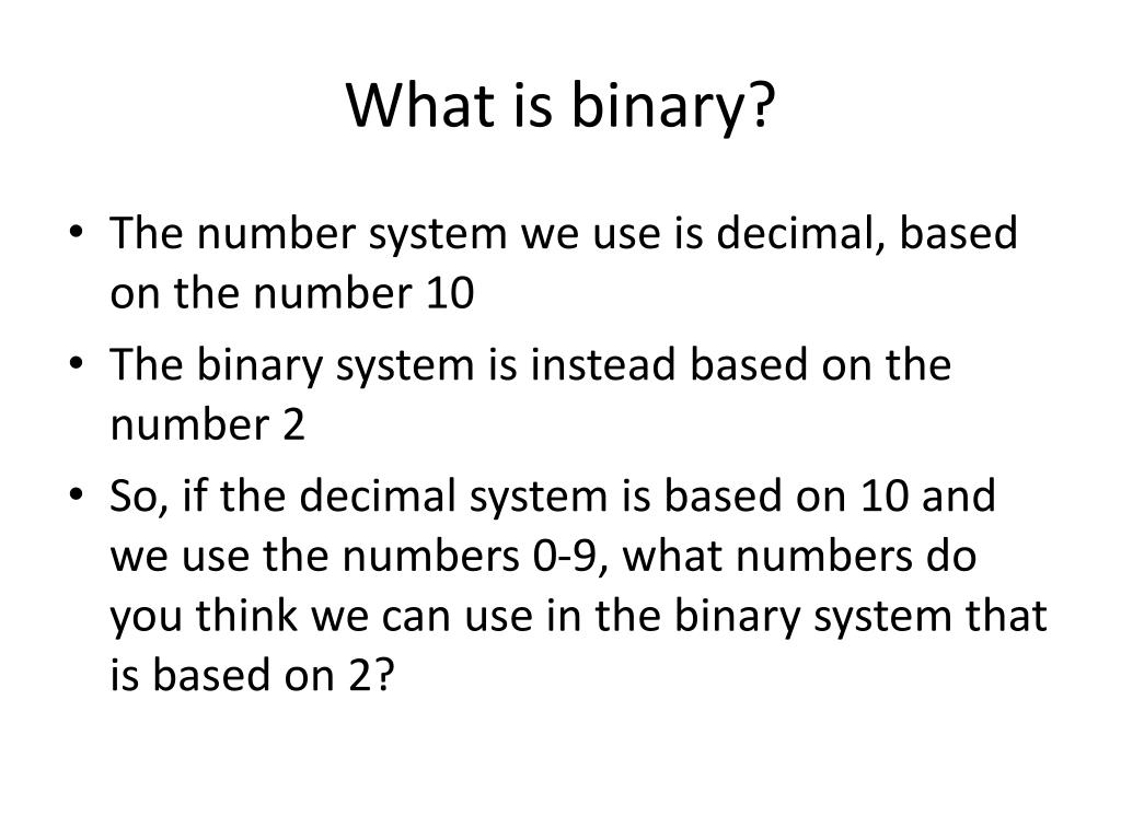 PPT The Binary Number System PowerPoint Presentation Free Download