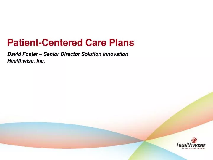PPT - Patient-Centered Care Plans PowerPoint Presentation, free ...
