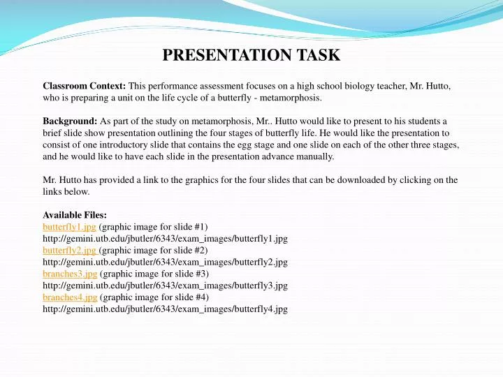 PPT - PRESENTATION TASK PowerPoint Presentation, free download - ID:3235349