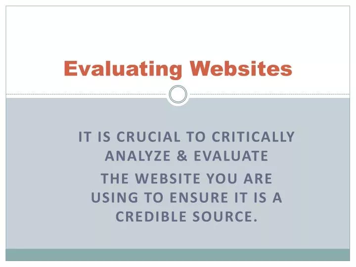 PPT - Evaluating Websites PowerPoint Presentation, free download - ID ...