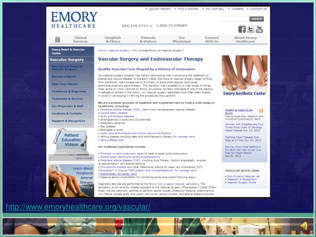PPT - Emory Heart & Vascular Center: The Vascular Surgery Department ...