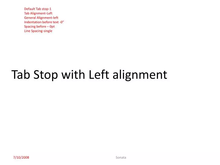 PPT - Tab Stop with Left alignment PowerPoint Presentation, free ...