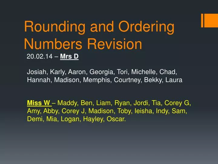 PPT - Rounding and Ordering Numbers Revision PowerPoint Presentation ...