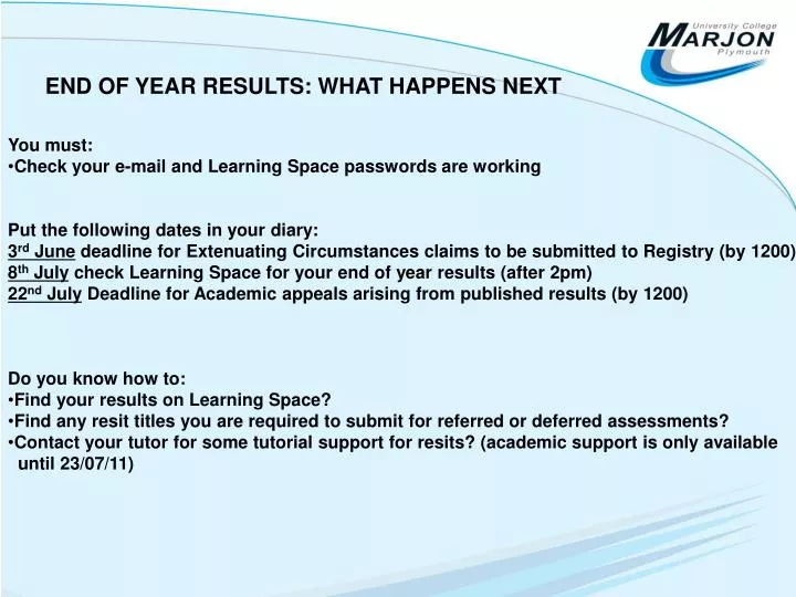PPT - END OF YEAR RESULTS: WHAT HAPPENS NEXT PowerPoint Presentation ...