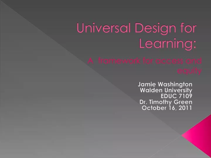 PPT - Universal Design for Learning: PowerPoint Presentation, free ...