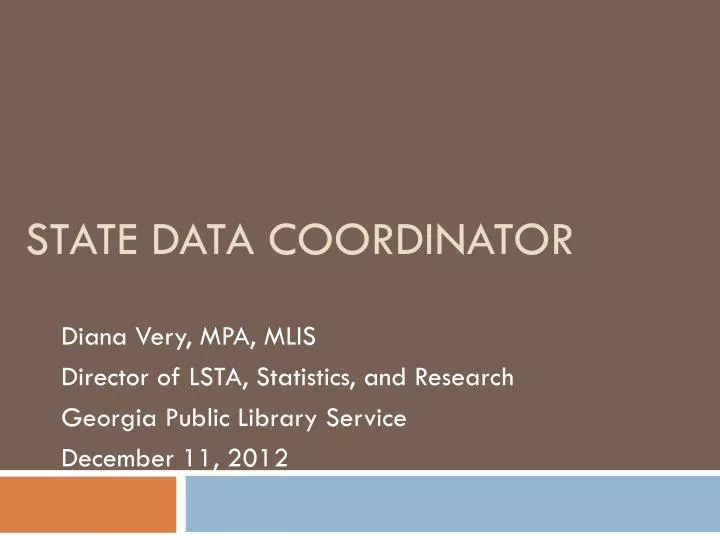 PPT - State Data Coordinator PowerPoint Presentation, free download ...