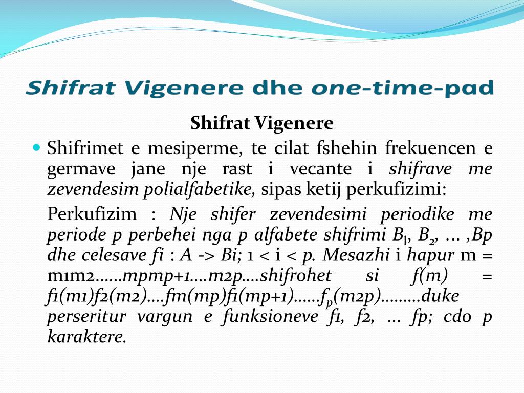 Ppt Shifrat Vigenere Dhe One Time Pad Powerpoint Presentation Free Download Id 3238675