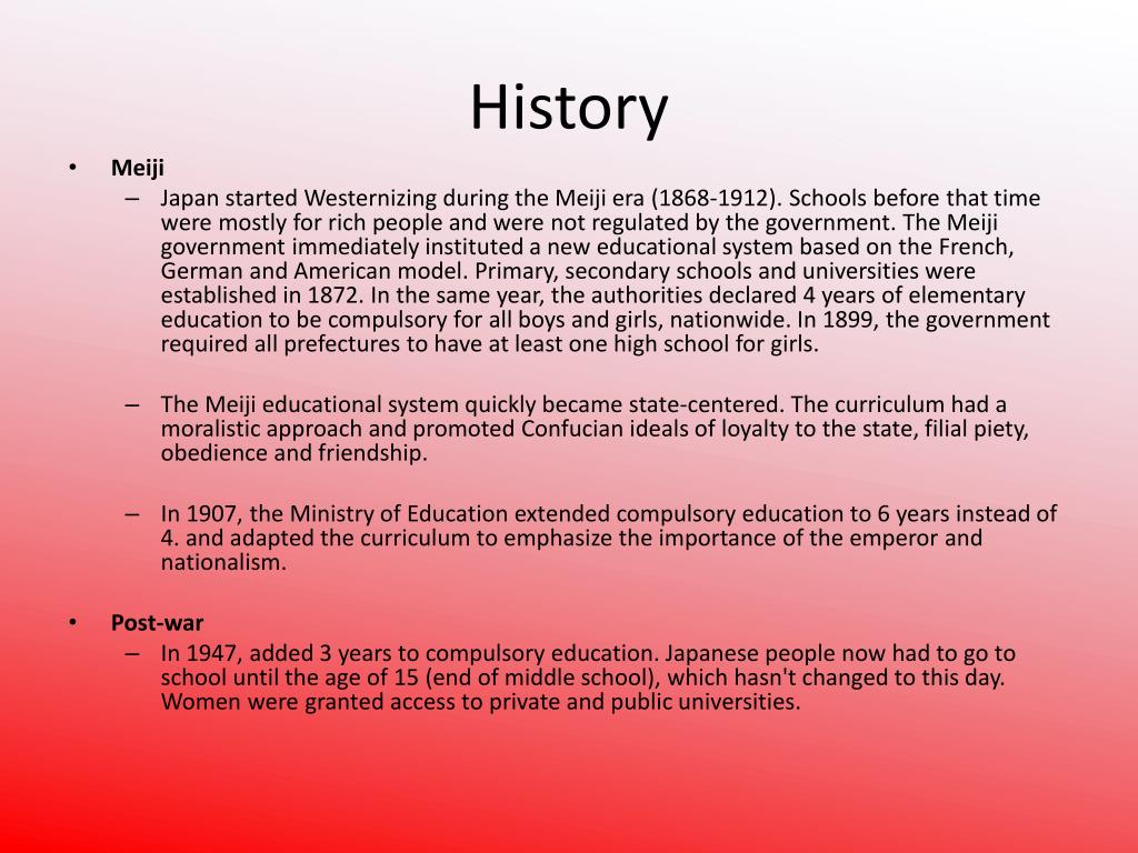 PPT - The Evolution of School and Education in Japan PowerPoint ...
