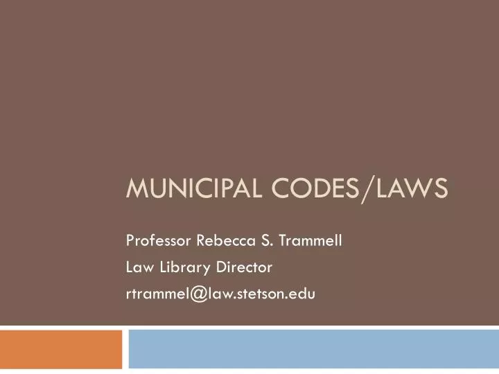 PPT - Municipal codes/Laws PowerPoint Presentation, free download - ID ...