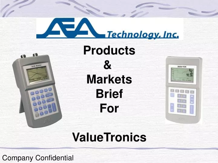 PPT - Products & Markets Brief For ValueTronics PowerPoint Presentation ...