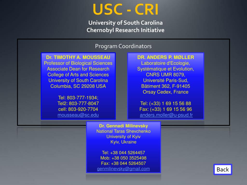 PPT - Dr . TIMOTHY A. MOUSSEAU Professor of Biological Sciences ...