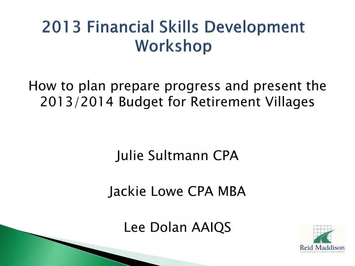 PPT - 2013 Financial Skills Development Workshop PowerPoint ...
