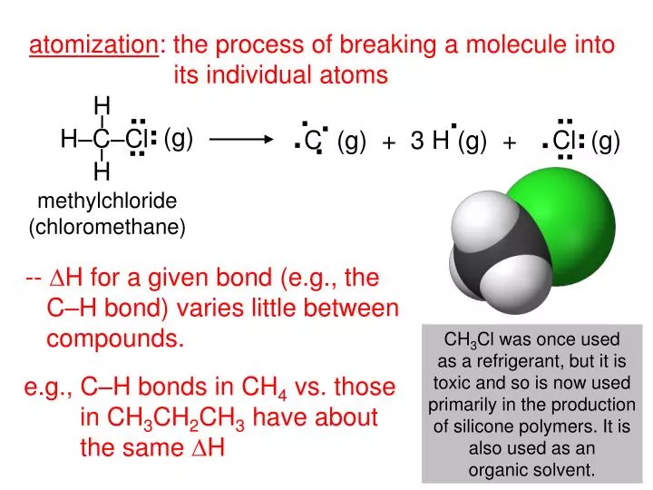PPT - atomization : the process of breaking a molecule into its ...