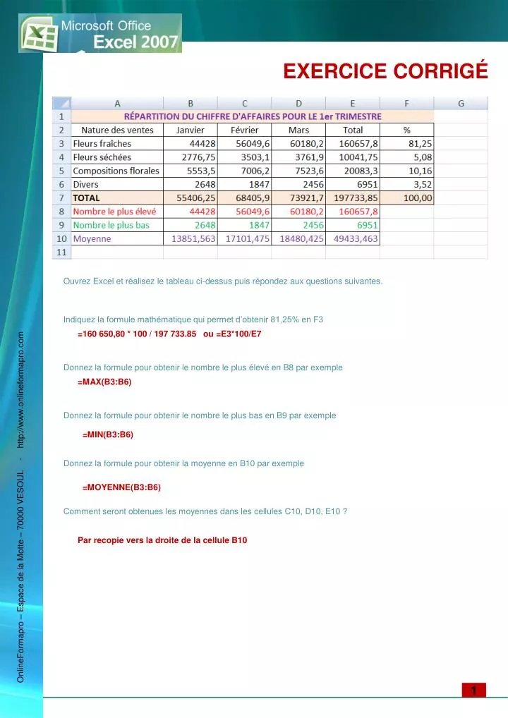 PPT - EXERCICE CORRIGÉ PowerPoint Presentation, free download - ID:3244068