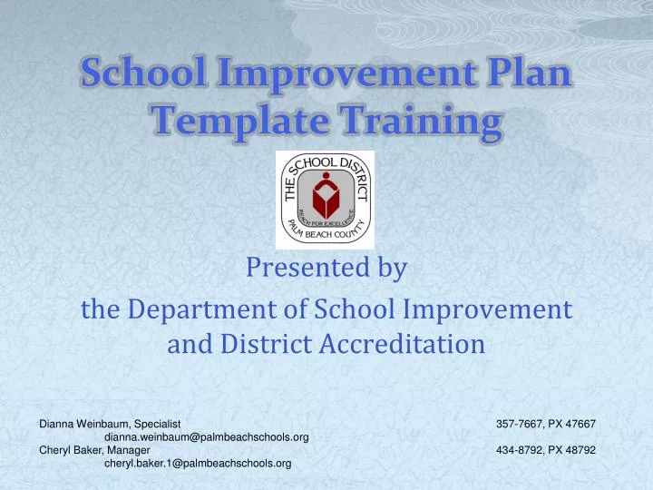 PPT - School Improvement Plan Template Training PowerPoint Presentation ...