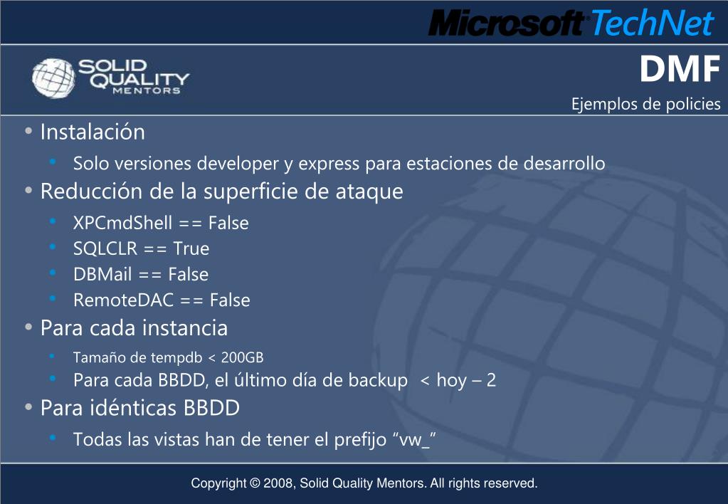 PPT - SQL Server 2008 Declarative Management Framework PowerPoint Presentation - ID:3245351