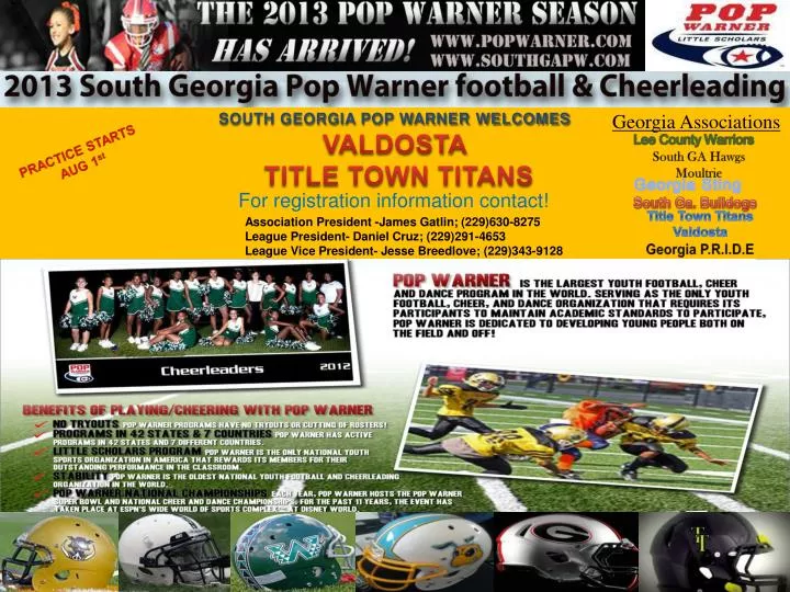 PPT - SOUTH GEORGIA POP WARNER WELCOMES VALDOSTA TITLE TOWN TITANS ...