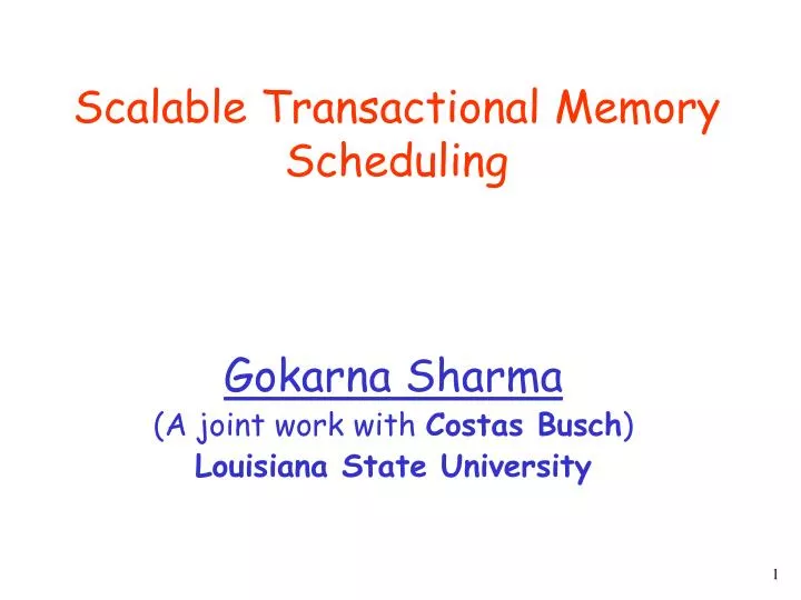 Ppt Scalable Transactional Memory Scheduling Powerpoint Presentation Id3247039 5088
